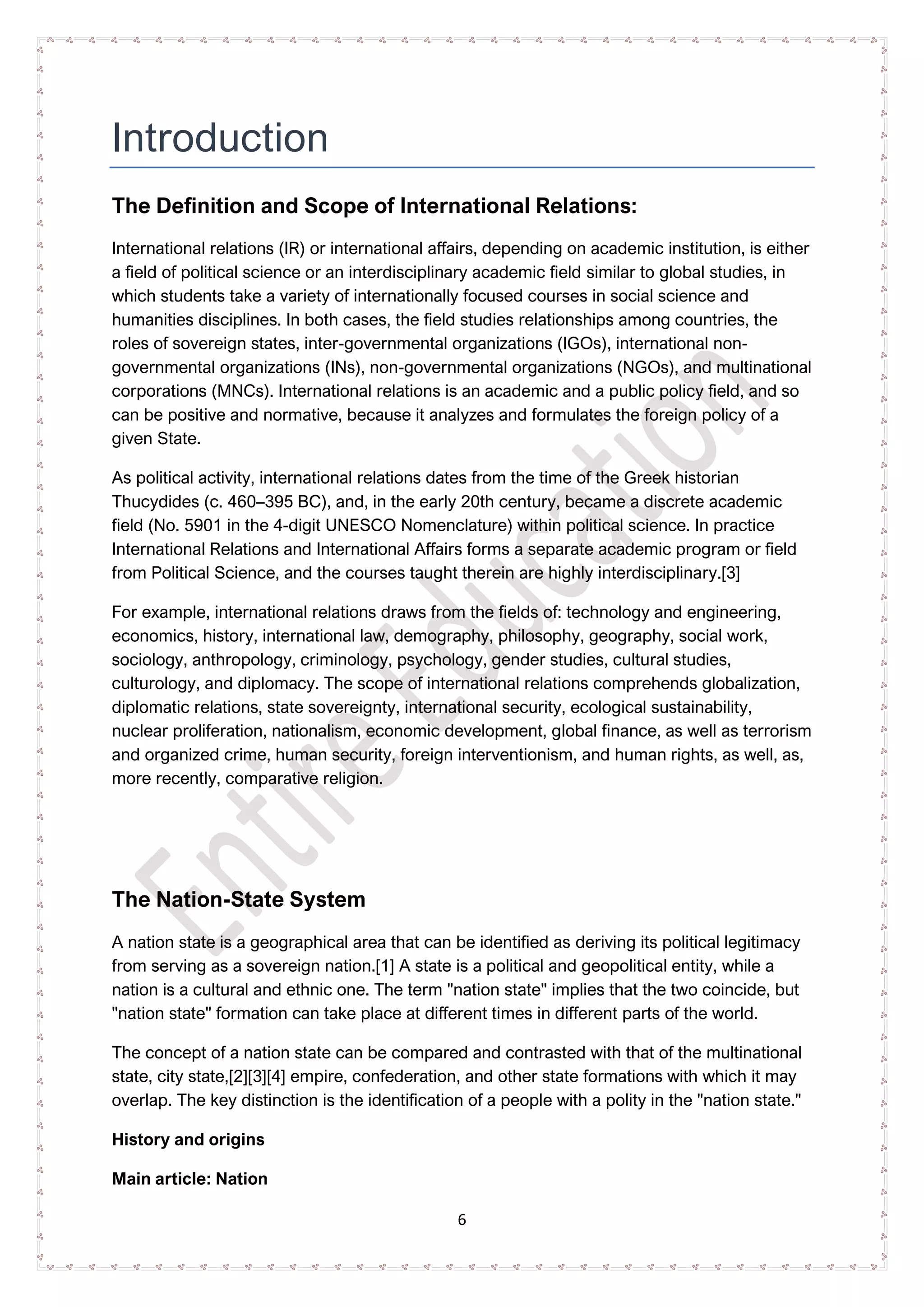 CSS International Relations 2 Notes | PDF