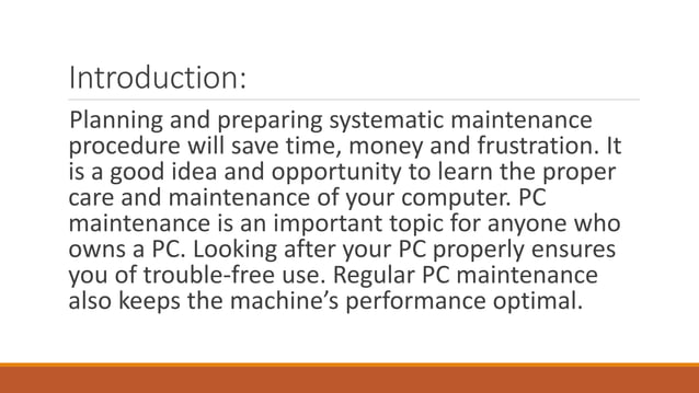 MAINTAIN AND REPAIR OF COMPUTER SYSTEM PART 1 | PPTX