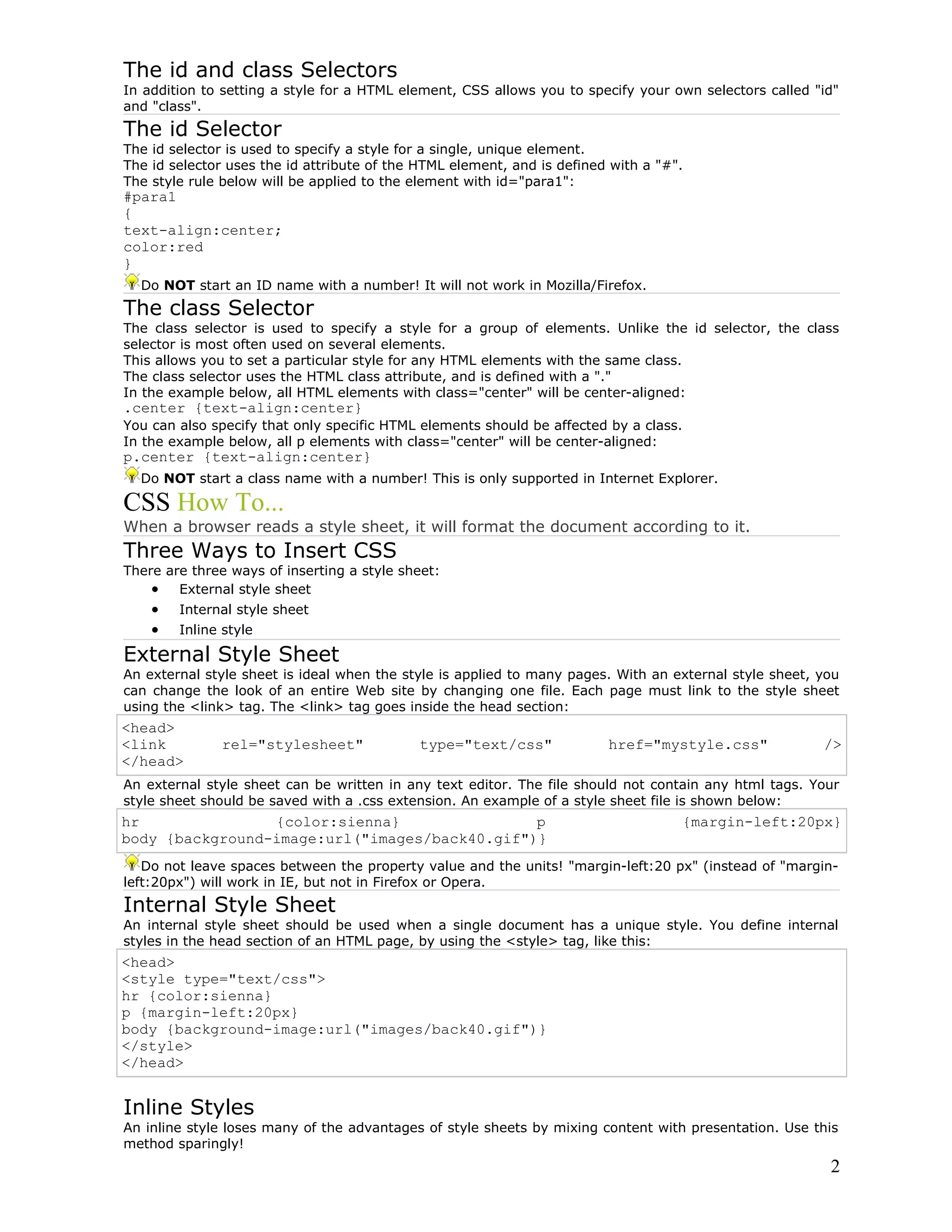 Css introduction | PDF