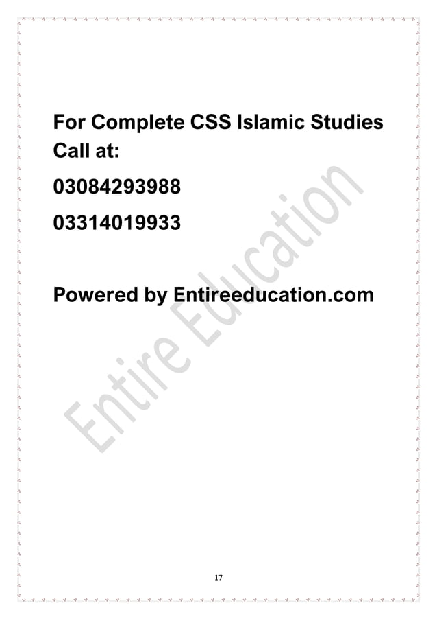 CSS Islamic studies | PDF | Islam | Religion & Spirituality