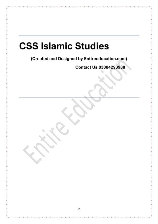 CSS Islamic studies | PDF | Islam | Religion & Spirituality