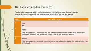 Css lists | PPTX