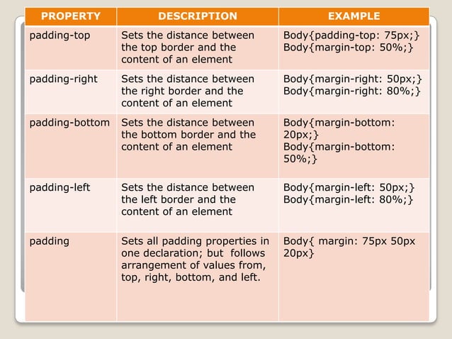 Css margin and padding property | PPTX