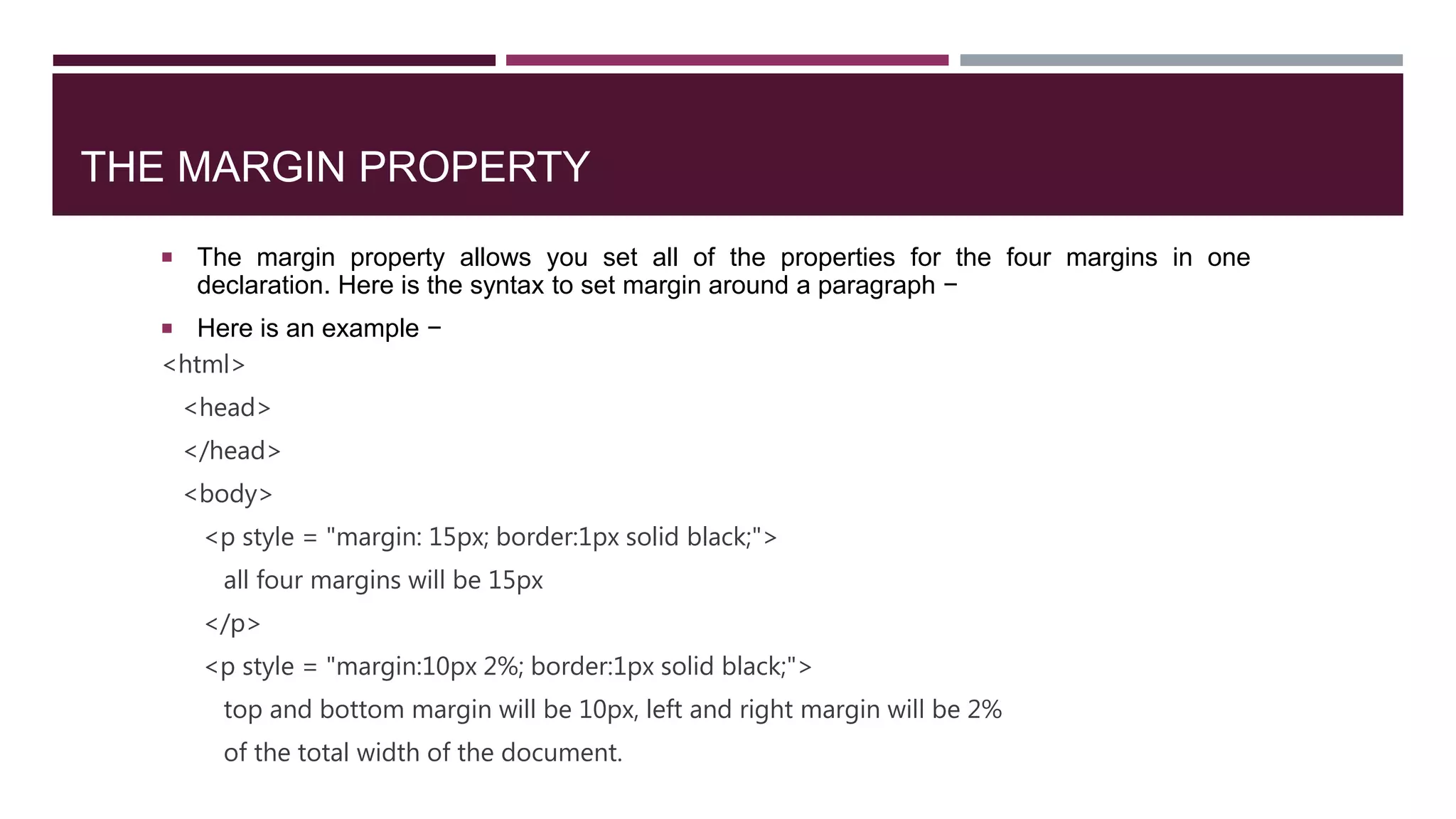 Css margins | PPT
