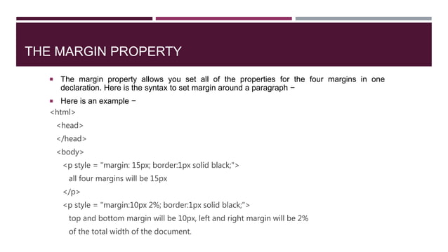 Css margins | PPT