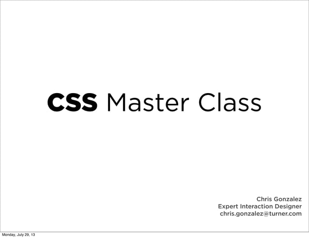 CSS Master Class: Part 1 | PPT