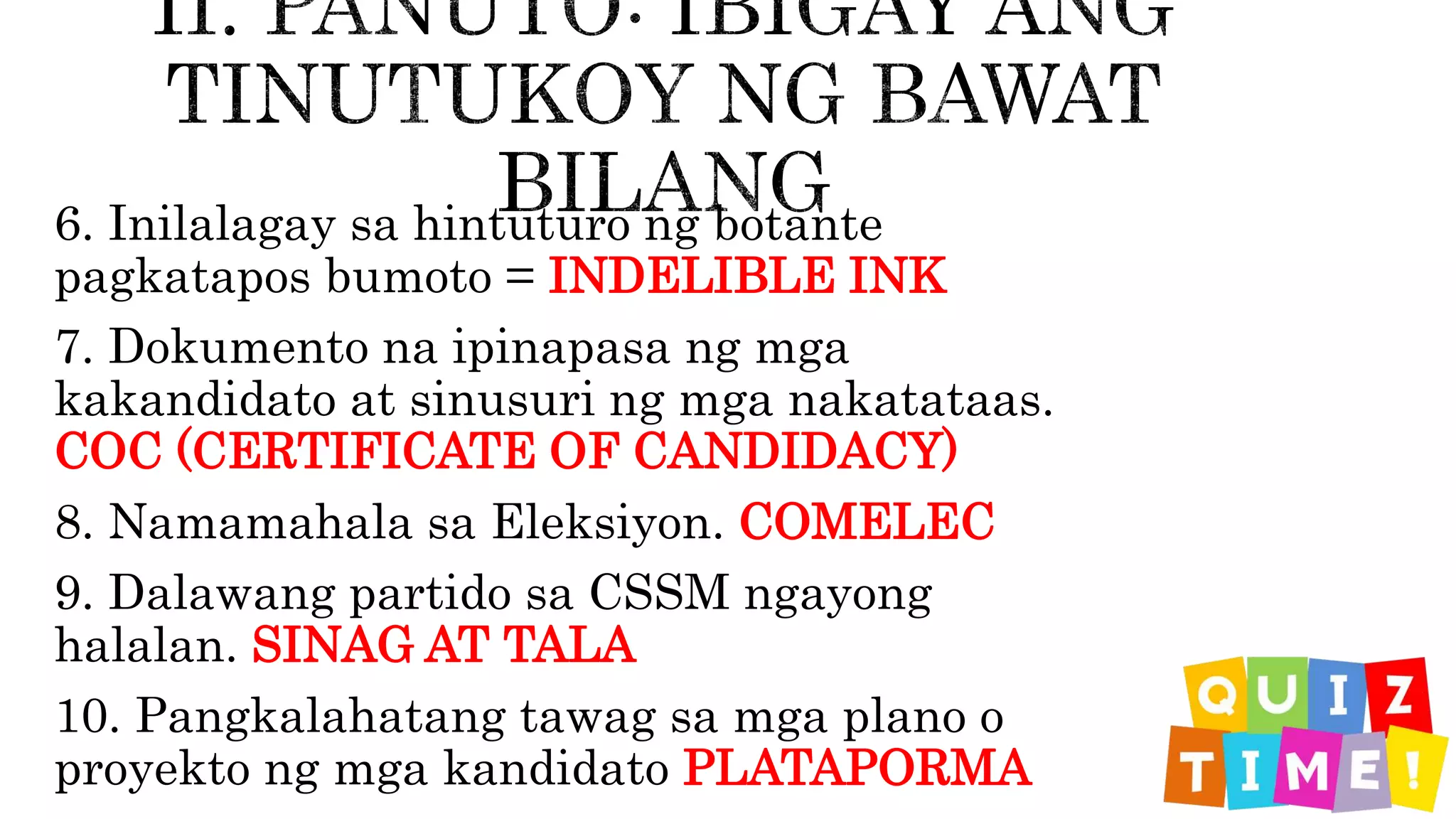Ang Proseso ng Eleksyon sa Pilipinas o ELECTORAL PROCESS | PPTX