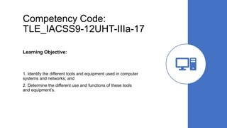 Tools and Equipment used in CSS NCII | PPTX