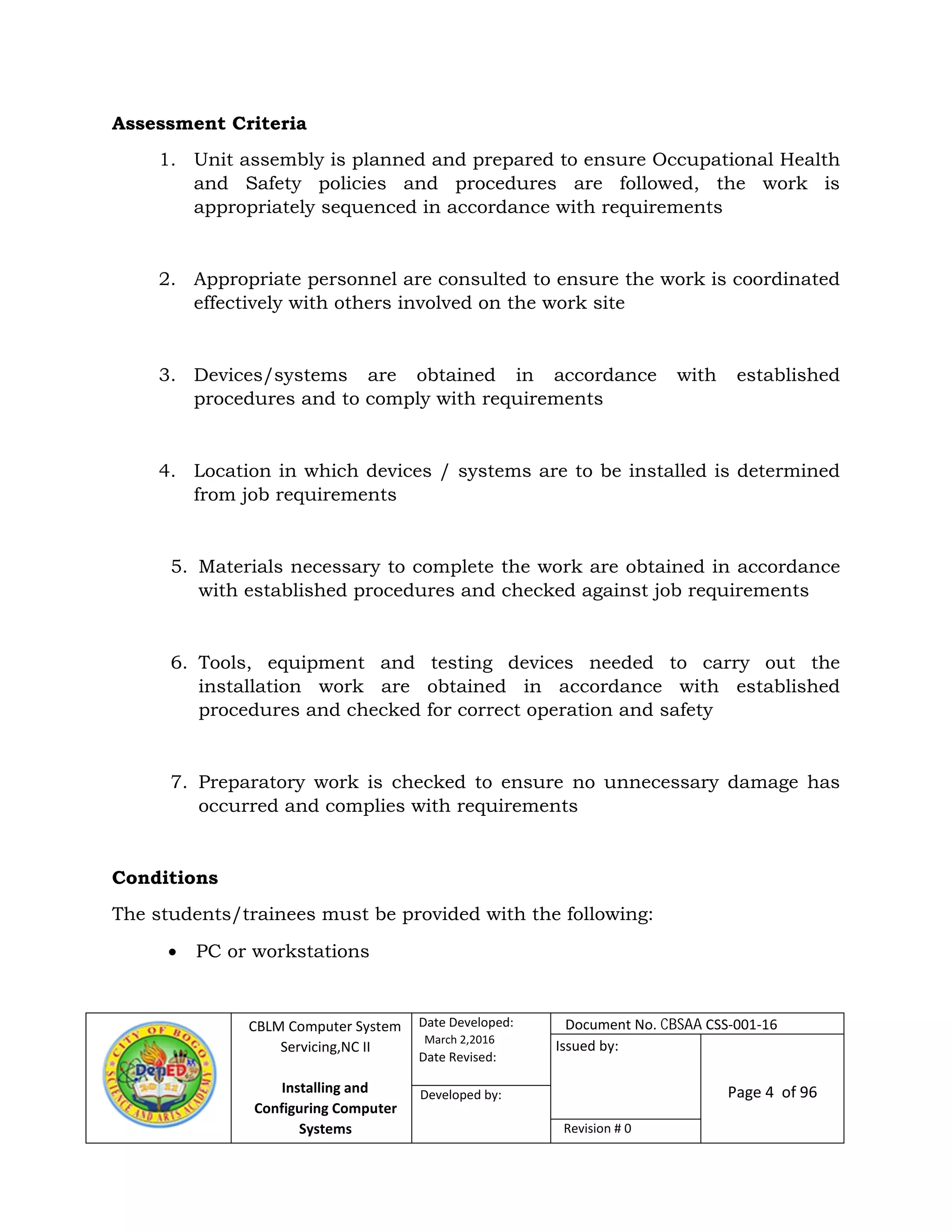 CSS NC II learning Module | PDF | IT and Internet Support | Internet