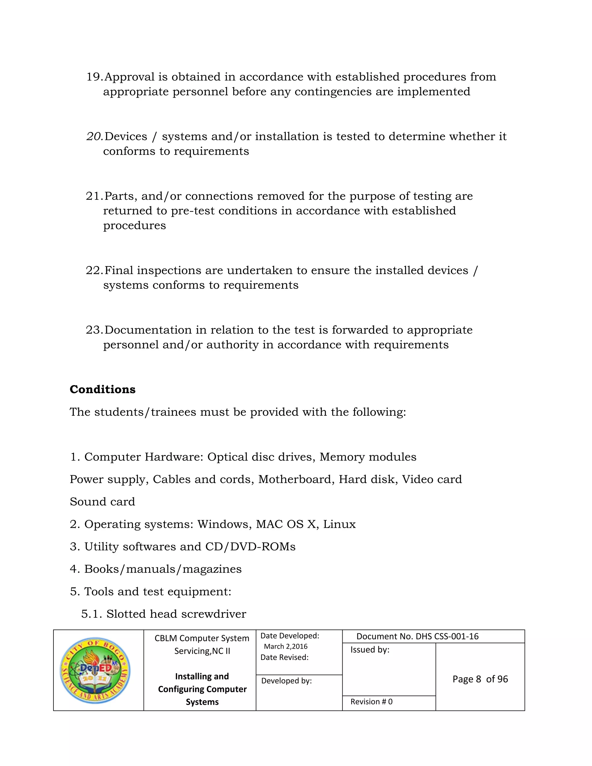 CSS NC II learning Module | PDF | IT and Internet Support | Internet