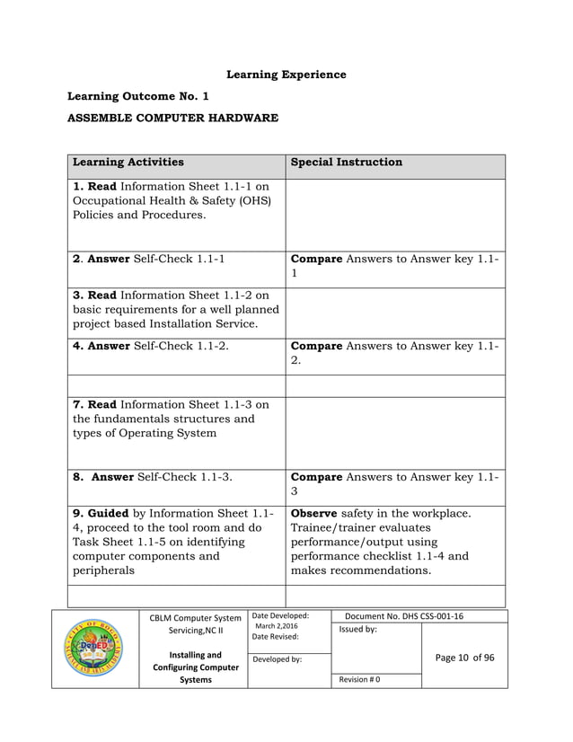CSS NC II learning Module | PDF | IT and Internet Support | Internet