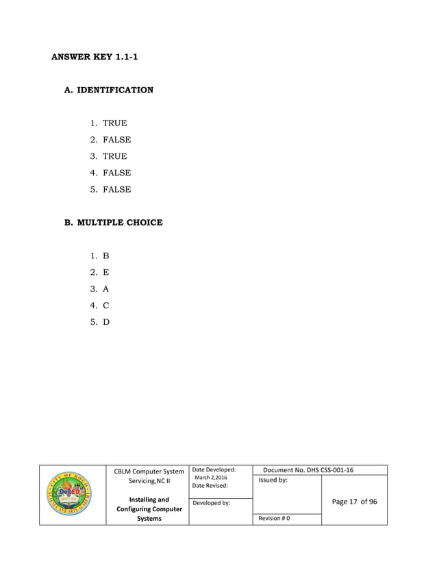 CSS NC II learning Module | PDF | IT and Internet Support | Internet