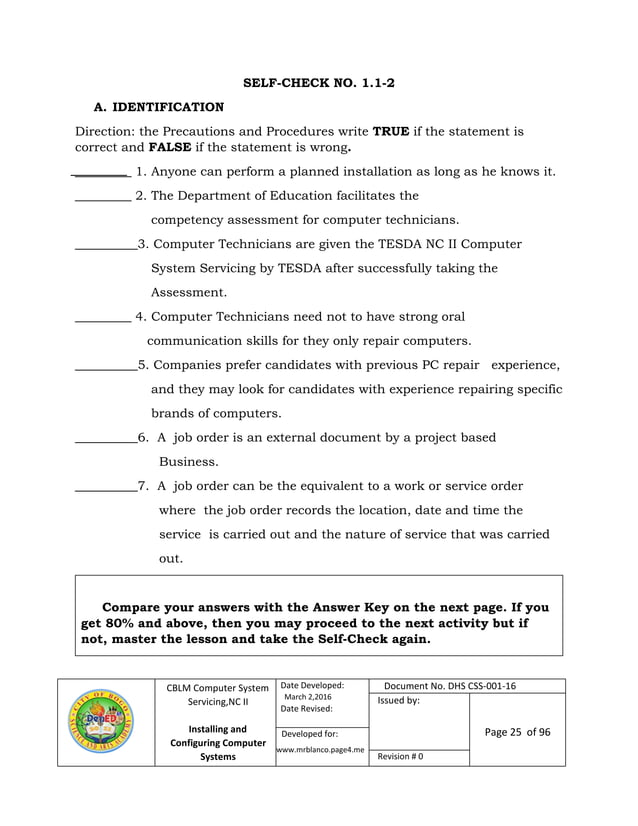 CSS NC II learning Module | PDF | IT and Internet Support | Internet