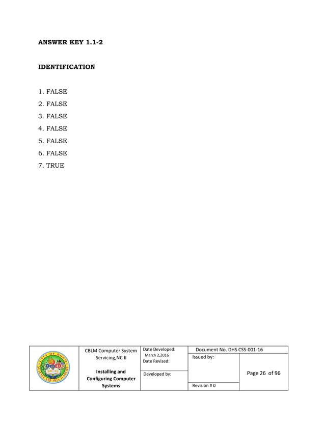 CSS NC II learning Module | PDF | IT and Internet Support | Internet