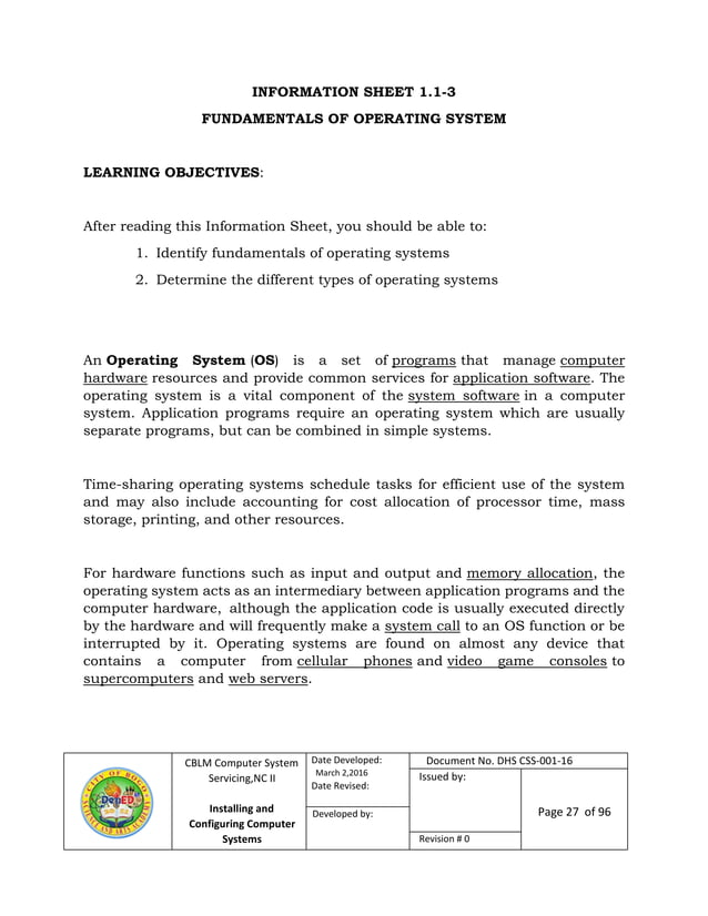 CSS NC II learning Module | PDF | IT and Internet Support | Internet