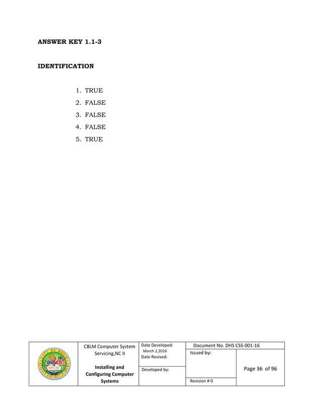 CSS NC II learning Module | PDF | IT and Internet Support | Internet
