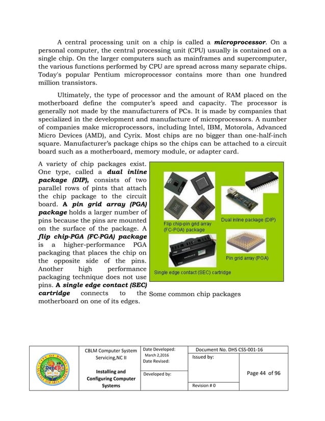 CSS NC II learning Module | PDF | IT and Internet Support | Internet
