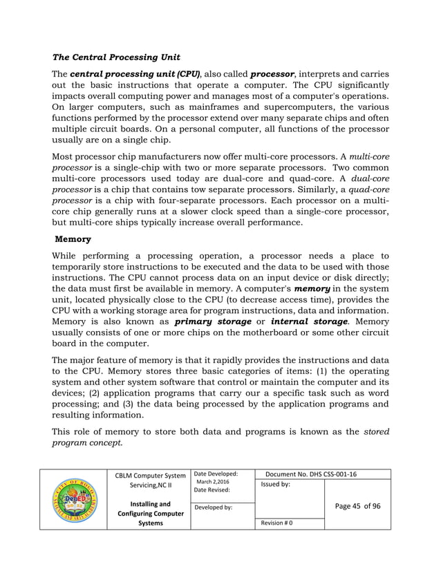 CSS NC II learning Module | PDF | IT and Internet Support | Internet