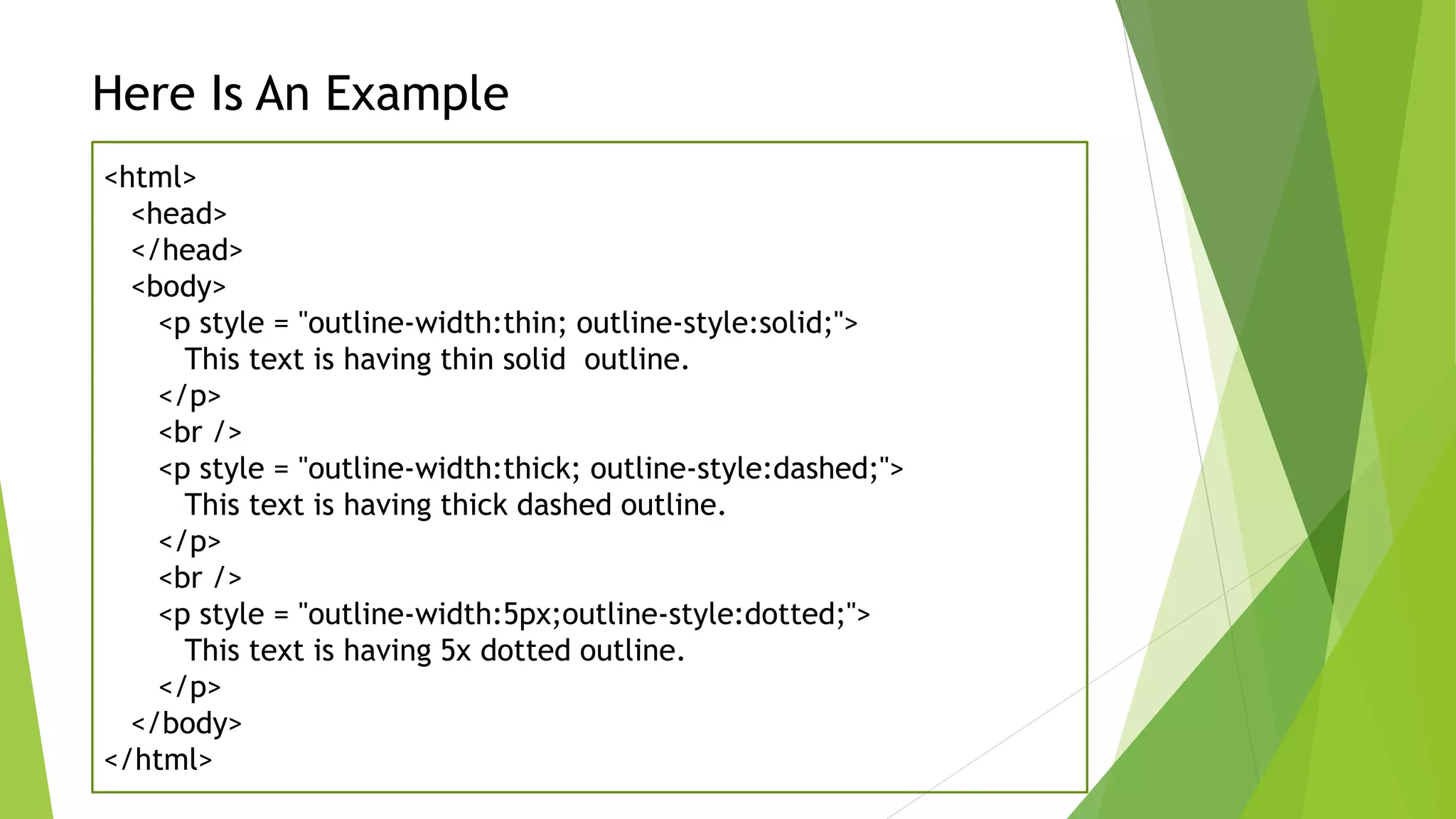 Css outlines | PPT