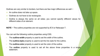 Css outlines | PPTX | Technology & Computing