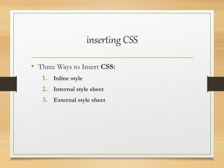 CSS Comprehensive Overview | PPT