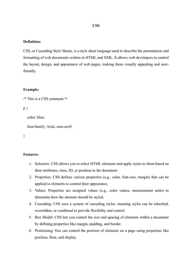 CSS Overview | PDF | Web Design and HTML | Internet