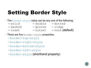 CSS Box Model | PPTX | Web Design and HTML | Internet