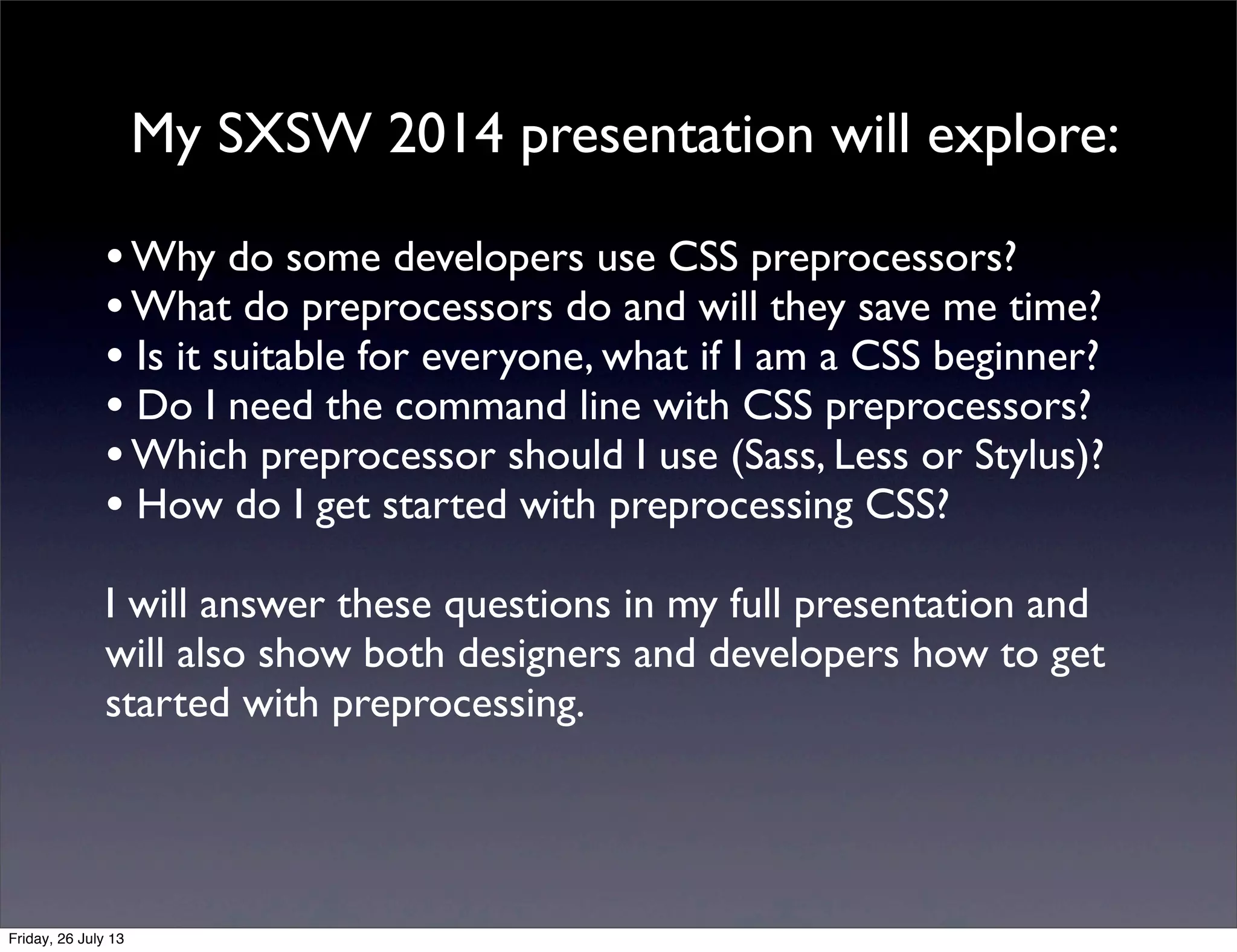 Css pre-processors myths | PPT