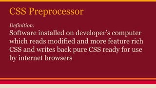 CSS preprocessors for designers (CSS-On-Diet) | PPT