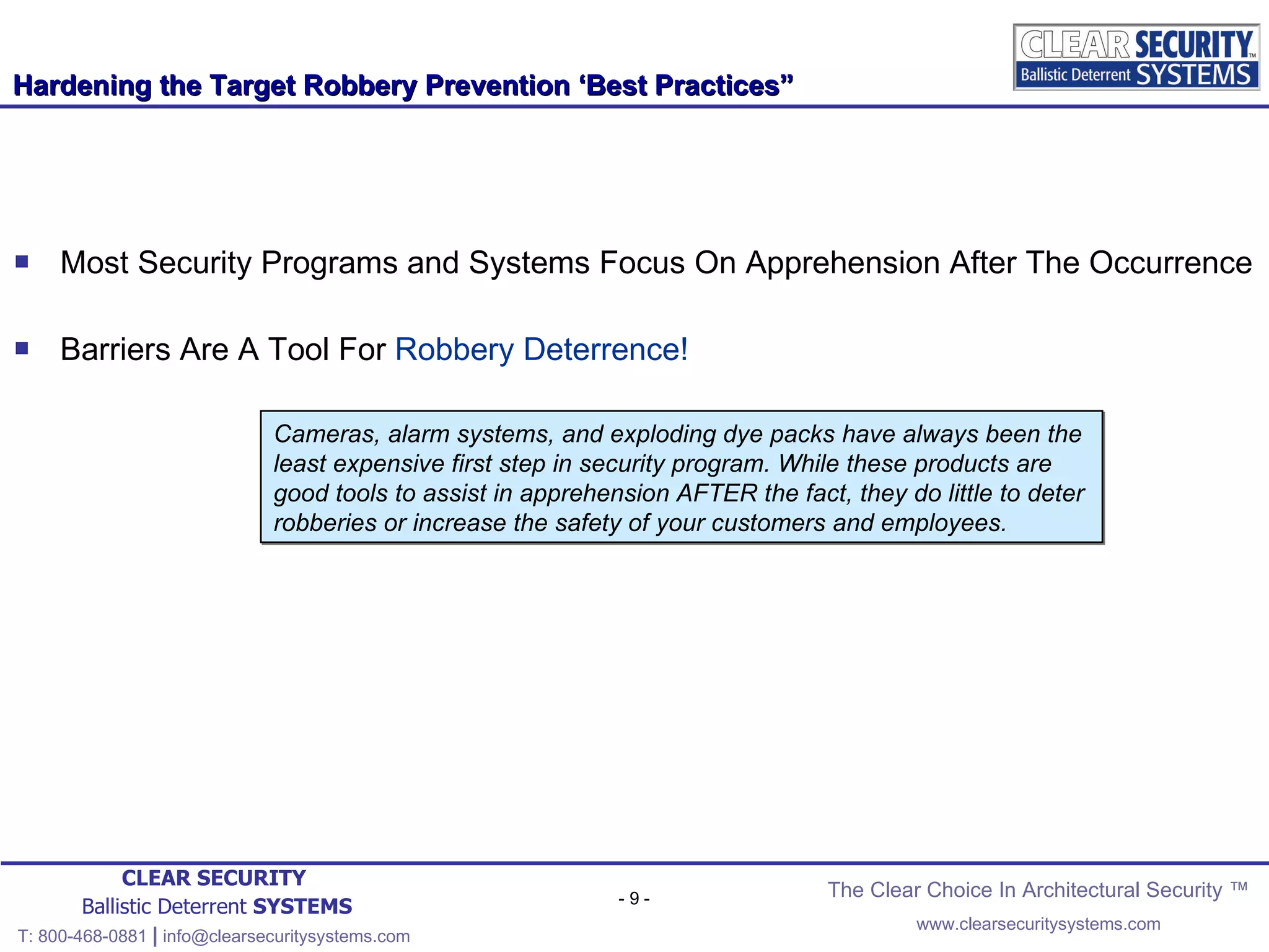 Clear Security Systems on Bandit Barriers | PPT