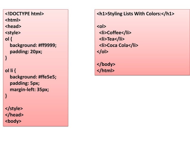 Css presentation introdution with sample basic projects | PDF