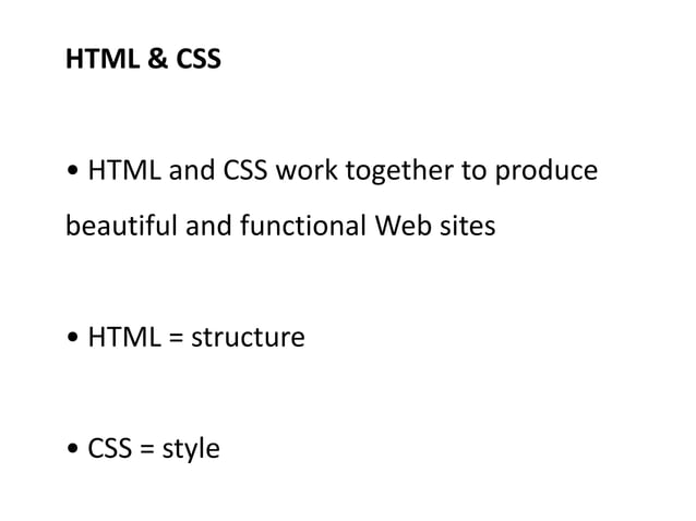 Css presentation introdution with sample basic projects | PDF