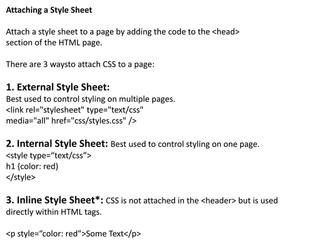 Css presentation introdution with sample basic projects | PDF