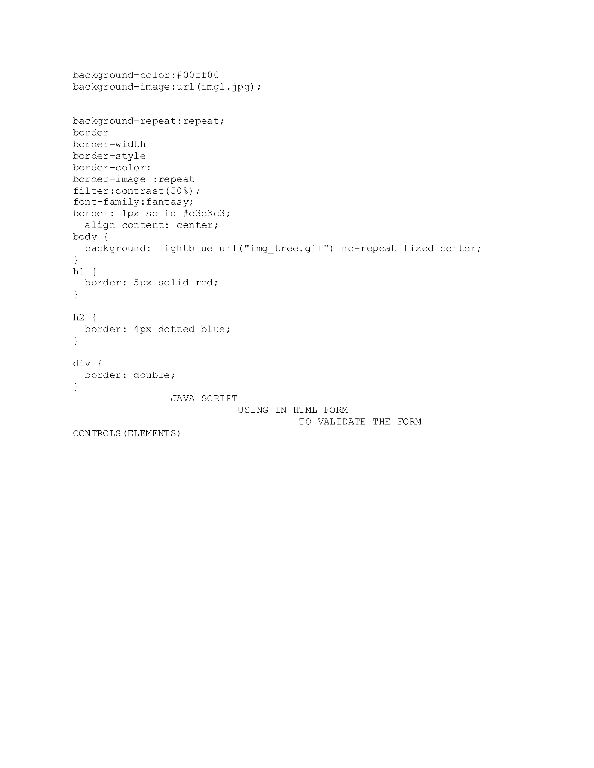 Css properties | PDF