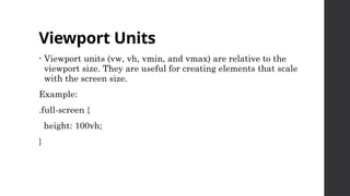 CSS Properties and Values with responsive design | PPT