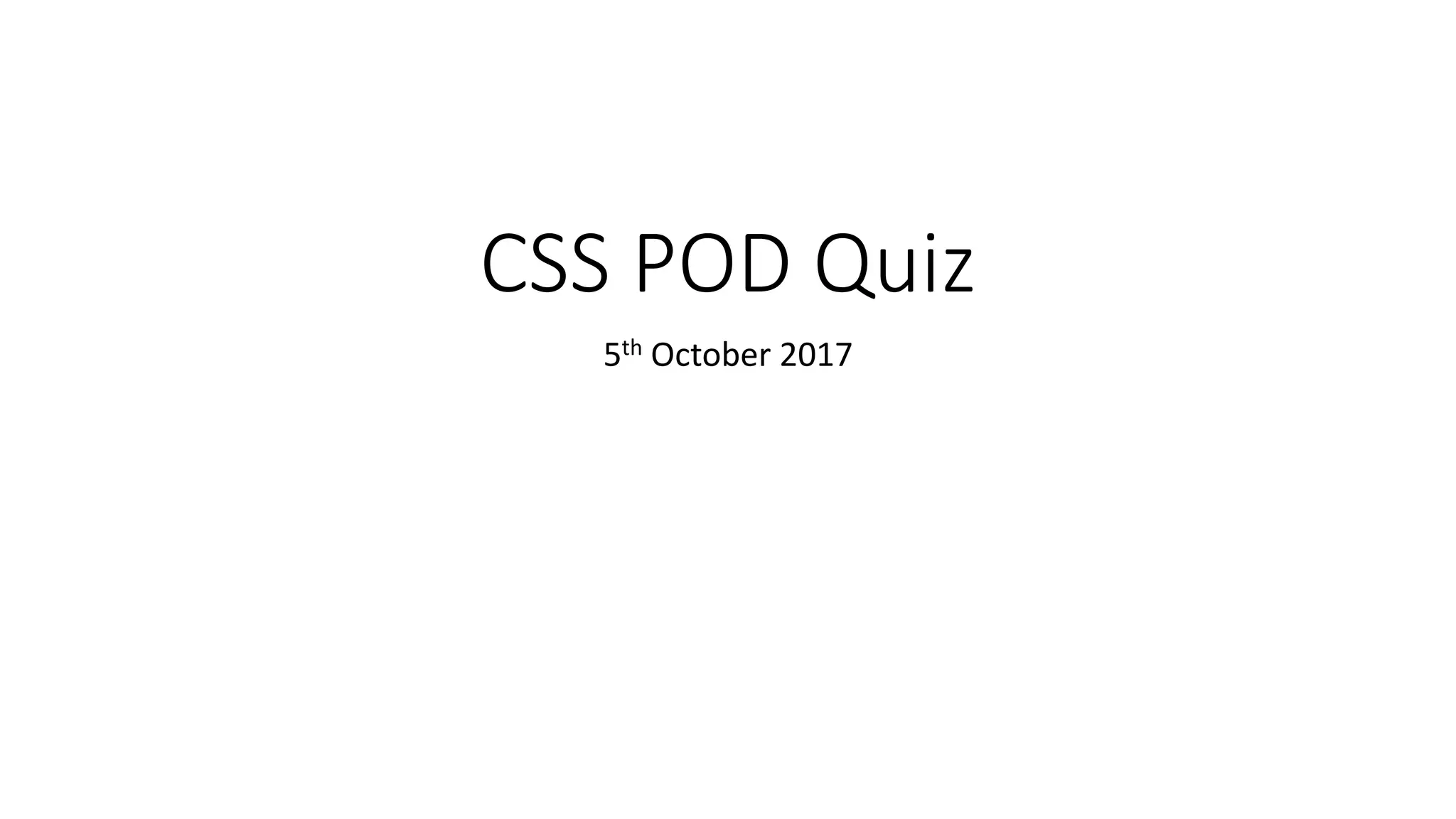 Css Quiz Questions Final Ppt