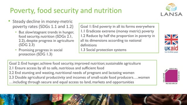 Poverty, food security and nutrition - linking SDGs through women ...
