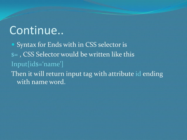 Css selector - BNT 11 | PPT