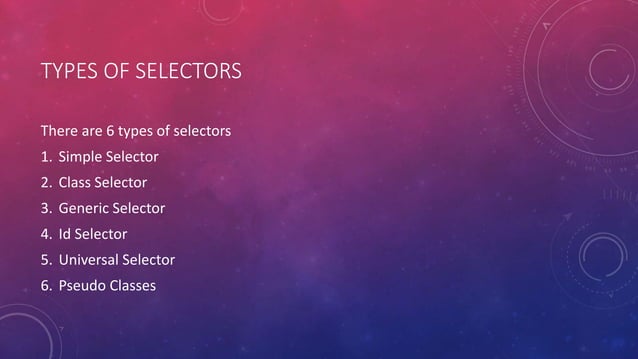 Css selectors | PPTX | Web Design and HTML | Internet