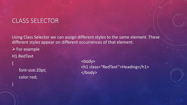 Css selectors | PPTX | Web Design and HTML | Internet