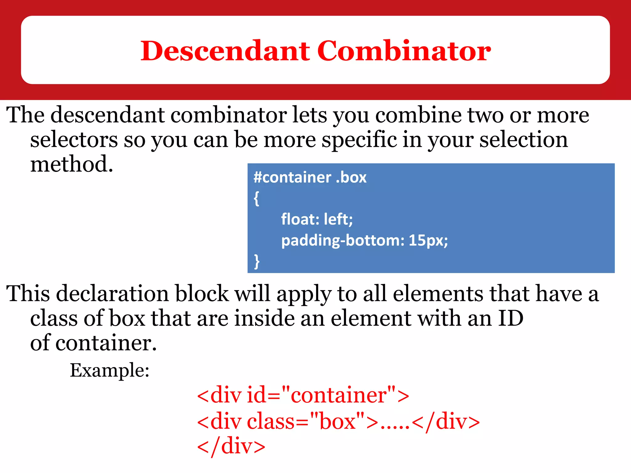 Css selectors | PPTX