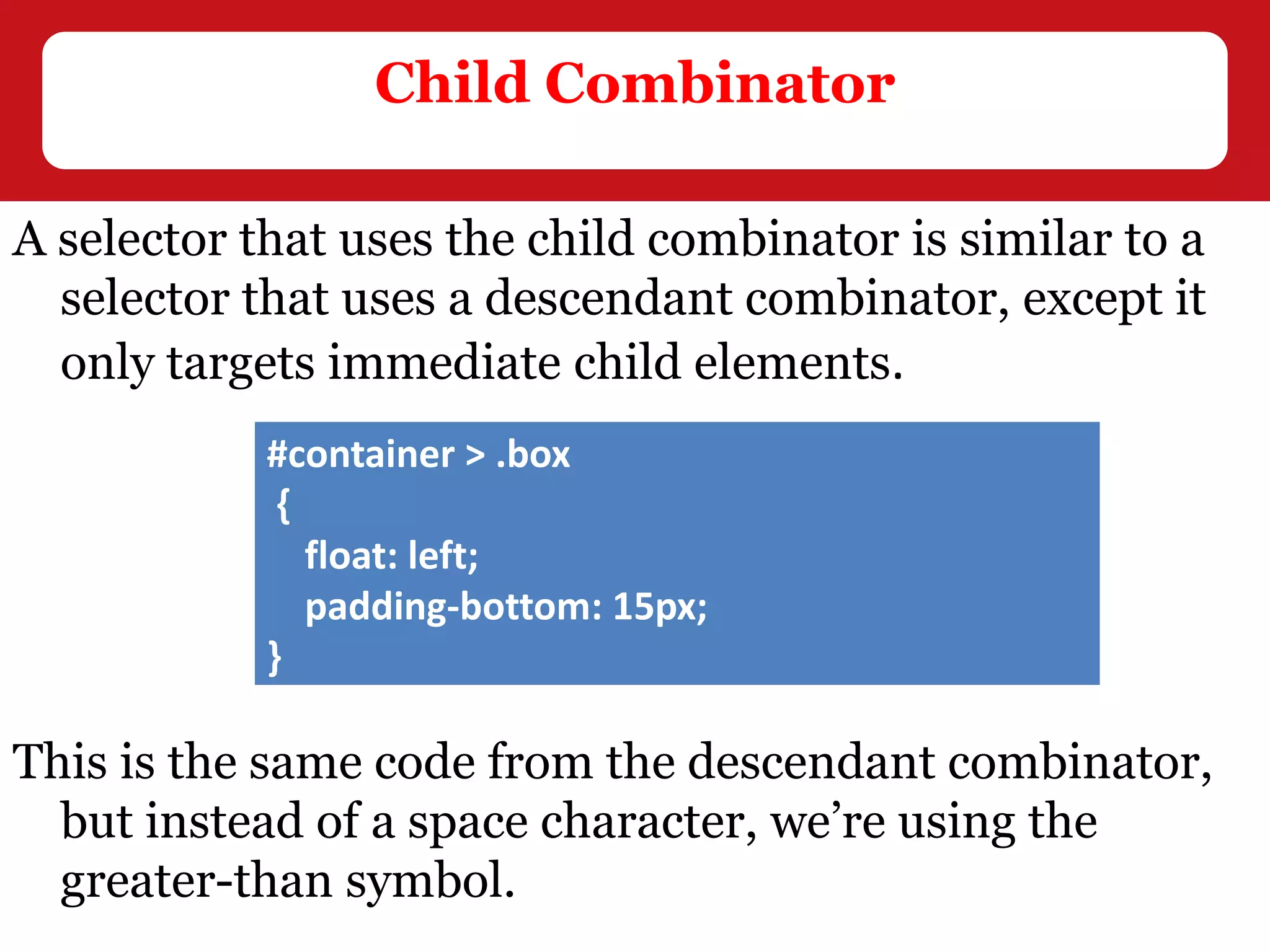 Css selectors | PPTX