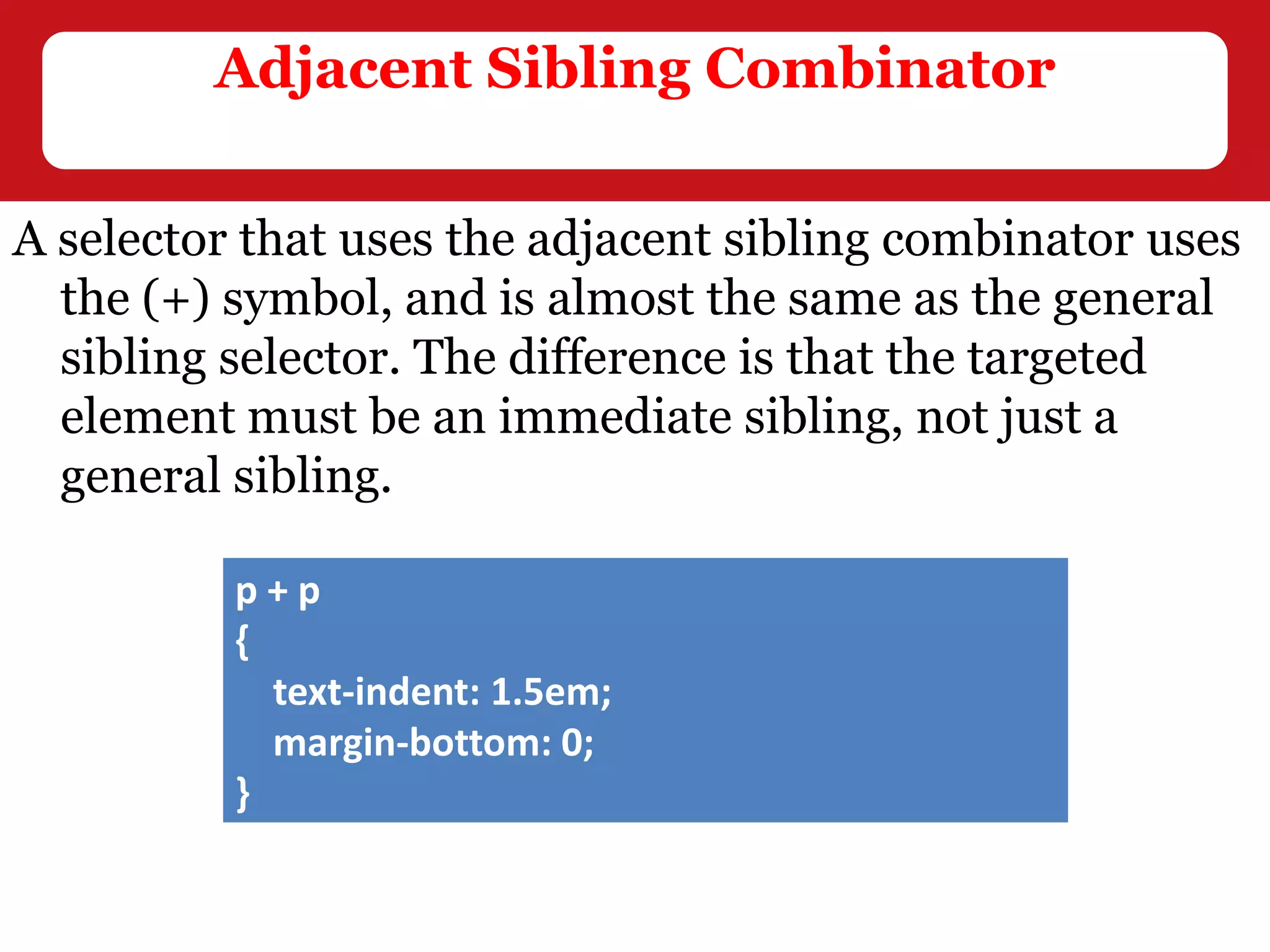 Css selectors | PPTX