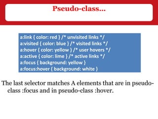 Css selectors | PPTX