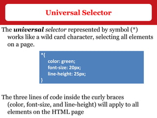 Css selectors | PPTX