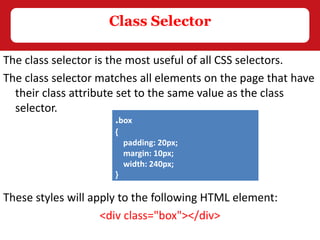 Css selectors | PPTX