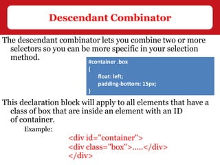 Css selectors | PPTX