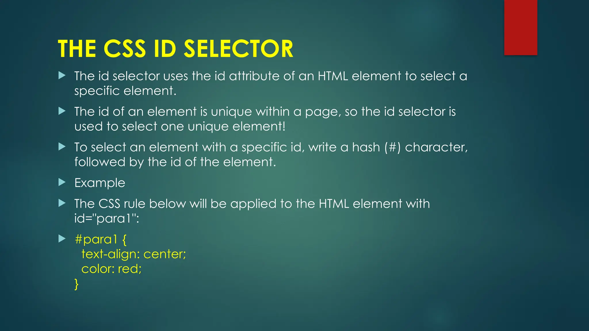 CSS selectors and their types and their examples in css.pptx