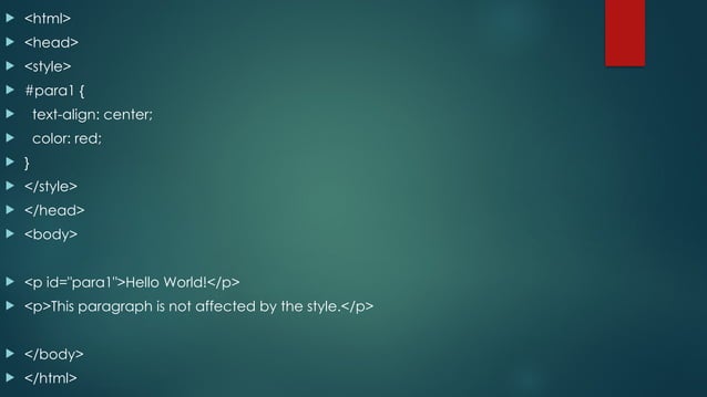 CSS selectors and their types and their examples in css.pptx