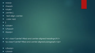 CSS selectors and their types and their examples in css.pptx